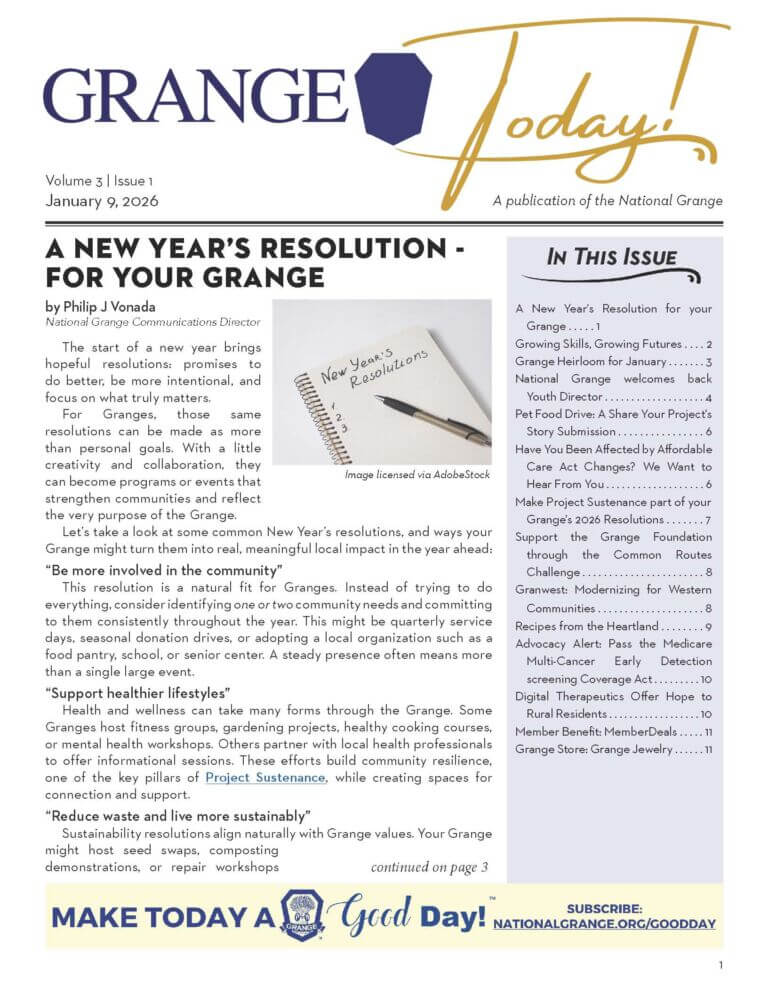 Grange Today E-Newsletter - National Grange (of the Order of Patrons of ...